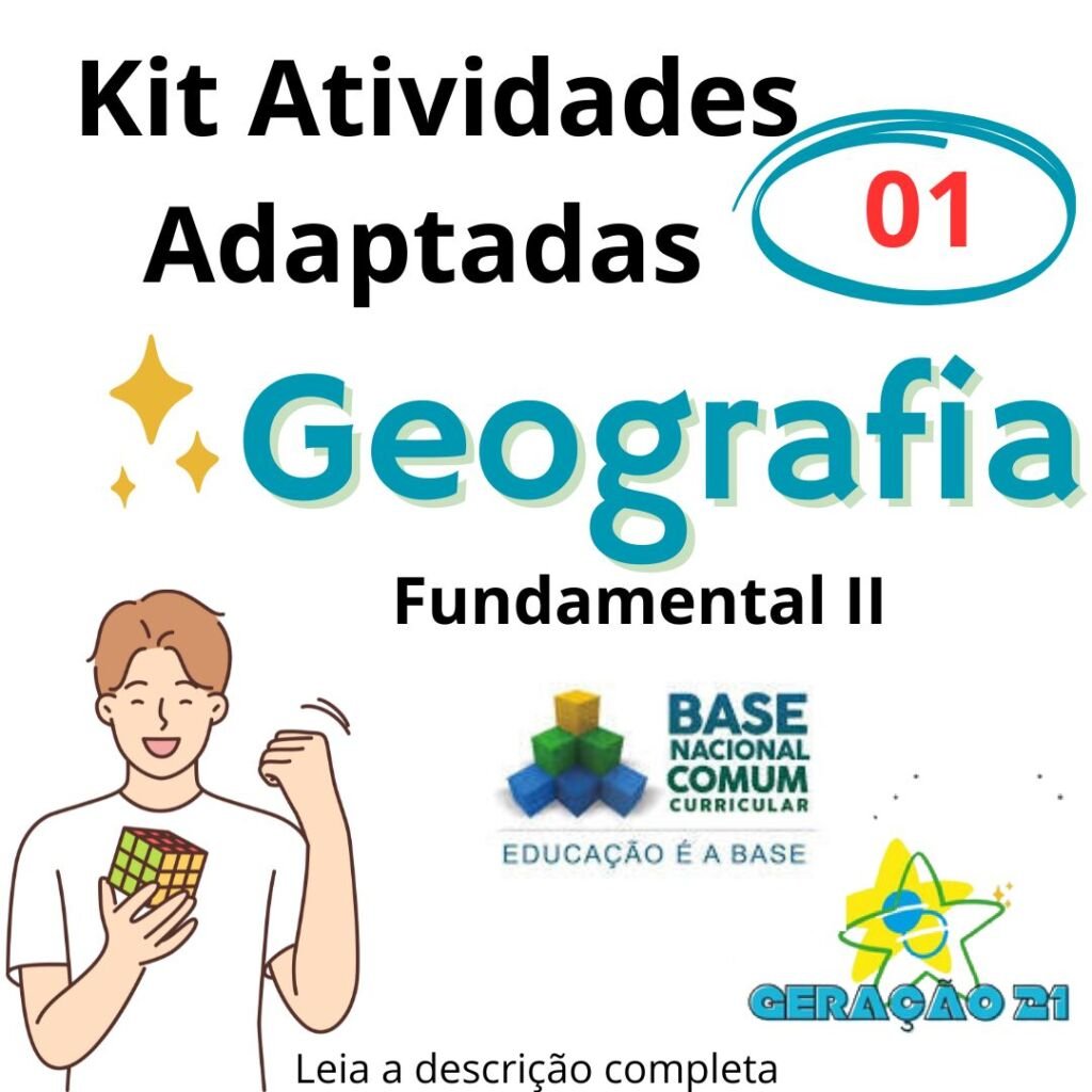Atividades ADAPTADAS de Geografia kit 01 - História Lúdica