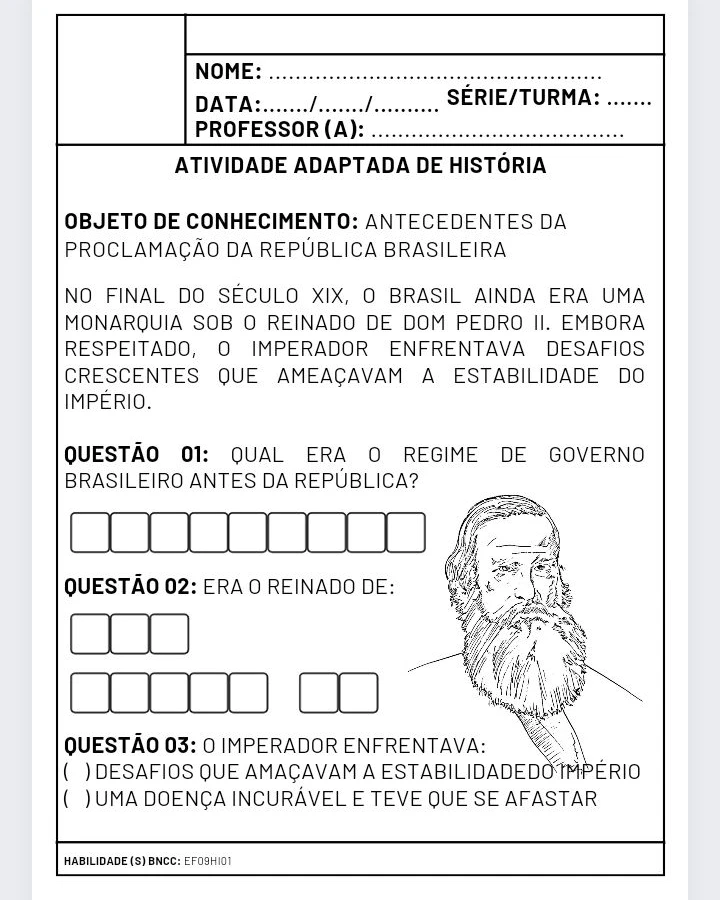 Atividades ADAPTADAS de História - História Lúdica Atividades ADAPTADAS de História - História Lúdica